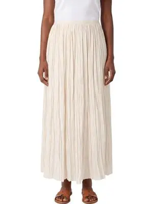 ROBERTO COLLINA Pleated Polyester Midi Skirt - Grey
