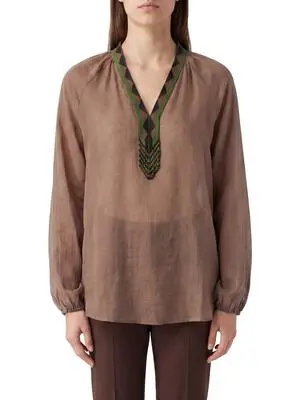 BAZAR DELUXE Viscose Blouse - Burnt
