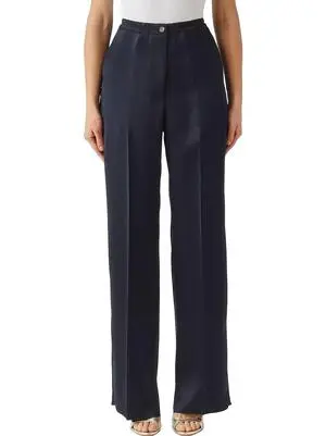Liviana Conti Tailored Crepe Trousers - Navy