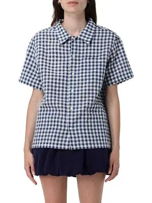 DUNST Dunst Casual Striped Cotton Poplin Shirt Blue
