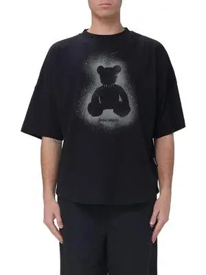Palm Angels Cotton T-shirt With Logo Grey