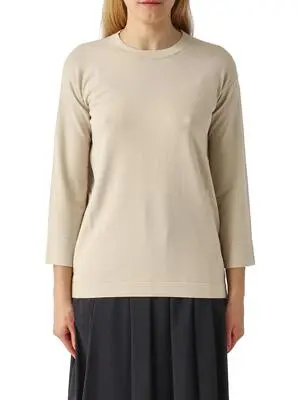 Max Mara Viscose Blend Long Sleeve T-shirt - Ecru