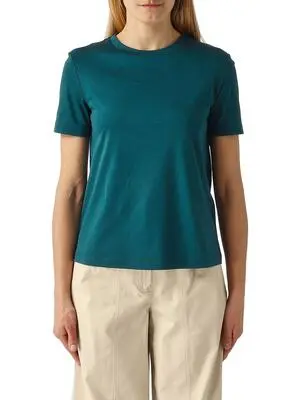 Max Mara MM Max Mara Cotton Blend Crew Neck T-Shirt Teal