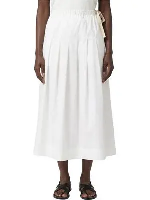 Soeur Pleated Midi Skirt - White