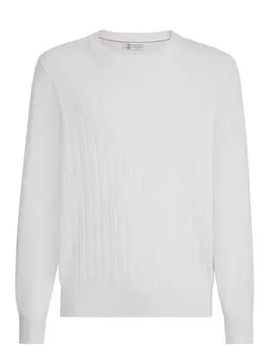 Brunello Cucinelli Ribbed Cotton Sweater - White