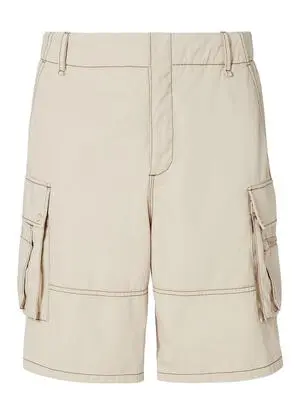 Fendi Relaxed Cargo Bermuda Shorts In Cotton Gabardine - Beige