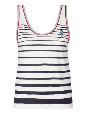 Fendi Striped Cotton Jersey Top - Blue