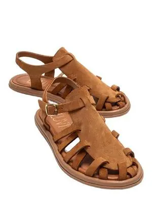 FOREVER & ALWAYS SHOES Leather Gladiator Sandals - Cognac Suede