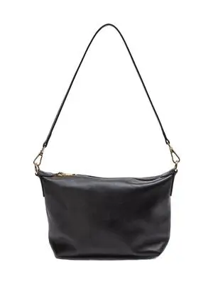 FOREVER & ALWAYS SHOES Nila Bassepi Leather Slouchy Shoulder Bag Black