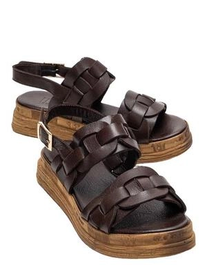 FOREVER & ALWAYS SHOES Elvoro Leather Sandals Brown