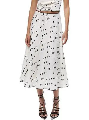 NOCTURNE High-rise Printed Midi Skirt - Multi-colored