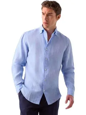 Robert Talbott Morgan Linen Shirt - Light Blue