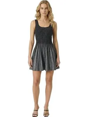 MODENAIRE Sleeveless Knit Mini Dress - Black/silver