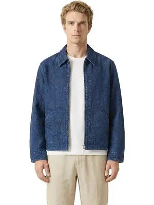 MODENAIRE Textured Zip-up Jacket - Navy