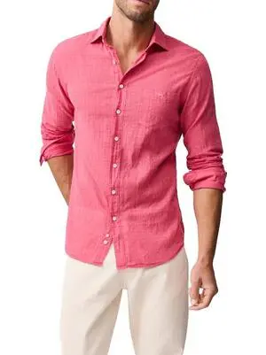 Rodd & Gunn Taupo Bay Sports Fit Check Jacquard Cotton Button-up Shirt - Geranium