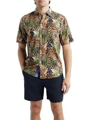 Tommy Bahama Tortola Jungle Trek Short Sleeve Button-up Shirt - Olive Tree