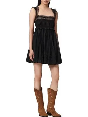 ALLSAINTS Angela Tulle Mini Dress - Black