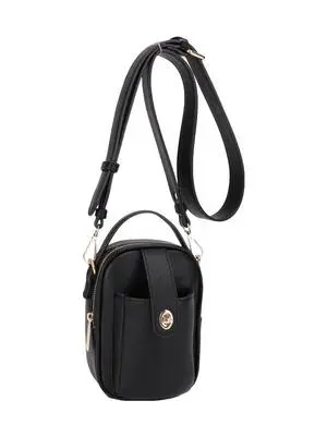 MALI + LILI Parker Faux Leather Crossbody Black