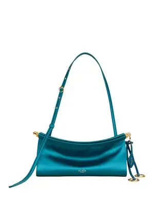 Alaïa Small Satin Le Click East West Shoulder Bag Red