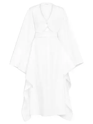 Alaïa Cotton Poplin Midi Dress - White