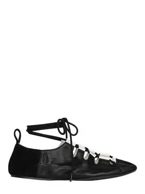 Alaïa Lace-up Lambskin Ballet Flats - Clear