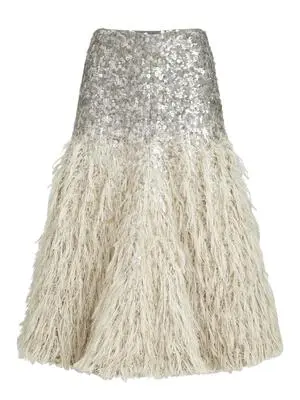 Brunello Cucinelli Fil Coupé Midi Skirt - Grey