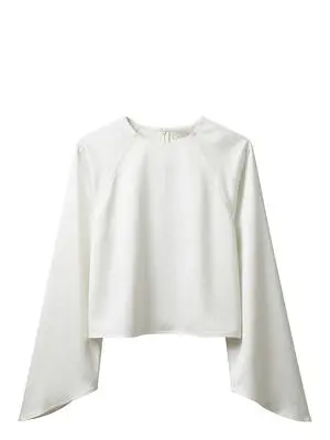 WAKAKUU Satin-effect Top - Offwhite