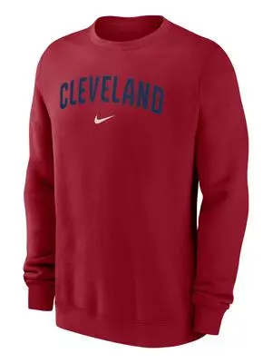Nike Cleveland Guardians 2-hit Mlb Pullover Crew - Red