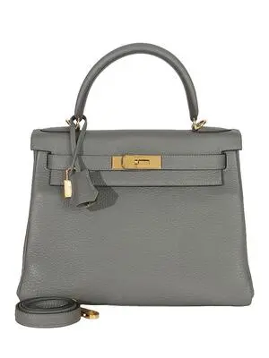 Hermès Kelly 28 Leather Handbag - Gray