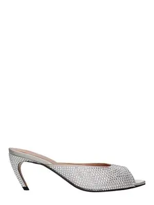 Attico Crystal-embellished Satin Sandals - Silver