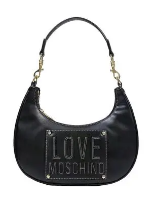 Moschino Logo-patch Topstitching Tote Bag - Black
