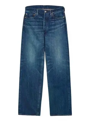 BLUE BLUE Washed-finish Whiskered Jeans - Blue