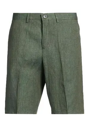 120% Lino Linen Casual Shorts - Green