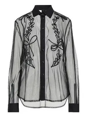 Pinko Tulle Shirt With Appliqués - Black
