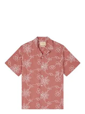Portuguese Flannel Compota Embroidered Cotton-blend Shirt - Red