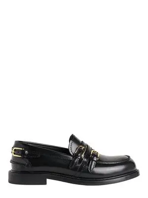 Sandro Leather Buckled Loafers Black