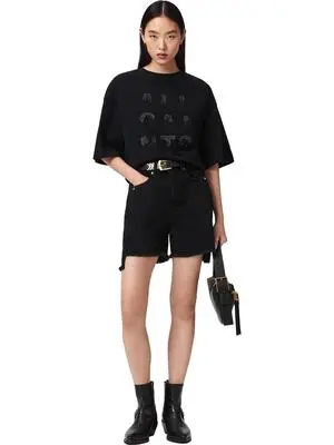 ALLSAINTS Stacks Amelie Embellished T-shirt - Black