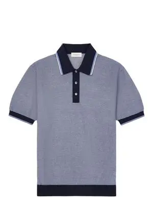 PIACENZA CASHMERE 1733 PIACENZA 1733 - Honeycomb-Knit Cotton Polo Shirt - Men - Blue 