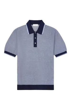 PIACENZA CASHMERE 1733 PIACENZA 1733 - Honeycomb-Knit Cotton Polo Shirt - Men - Blue 