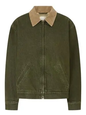 AIMÉ LEON DORE Corduroy-Trimmed Denim Jacket