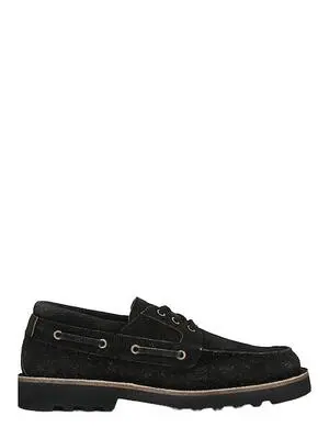 ALLSAINTS Suede Lace-up Boat Shoe - Charcoal Grey