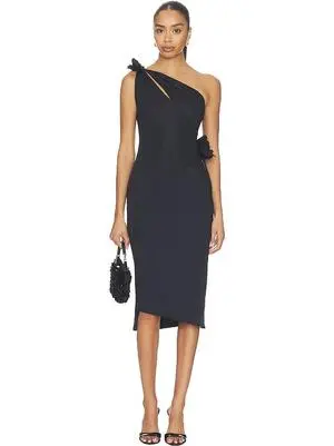 Coperni Asymmetric Mini Flower Gown - Black