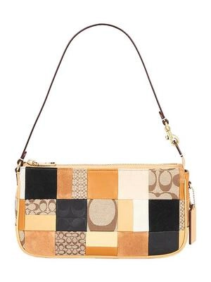 COACH Plaza Patchwork Shoulder Bag - Brown Patchwork