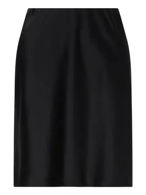 LESET Barb Satin Midi Skirt - Black