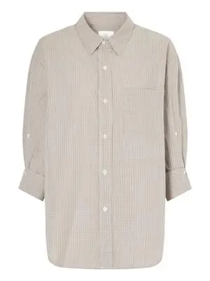 Citizens Of Humanity Citizens Of Humanity Kayla Checked Cotton-Poplin Shirt Neutrals