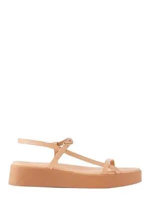 ANCIENT GREEK SANDALS Politia Leather Platform Sandals Beige
