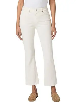 Paige Mason Raw Hem Ankle Straight Leg Jeans - Cream Cloud