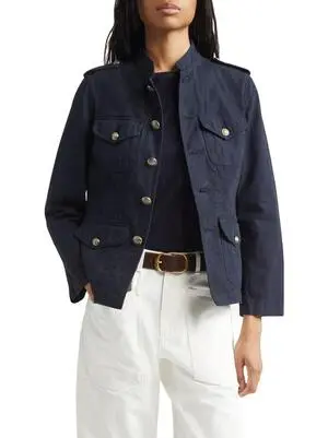 NILI LOTAN Raymond Military Cotton Jacket - Midnight