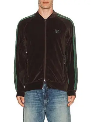 Needles Rib Collar Track Jacket - Brown