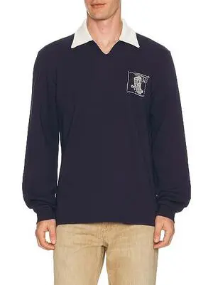 PALMES Boot Open Rugby Shirt - Navy